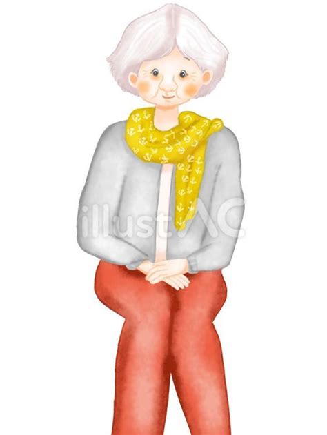 お洒落な高齢女性イラスト No 24193874｜無料イラスト・フリー素材なら「イラストac」