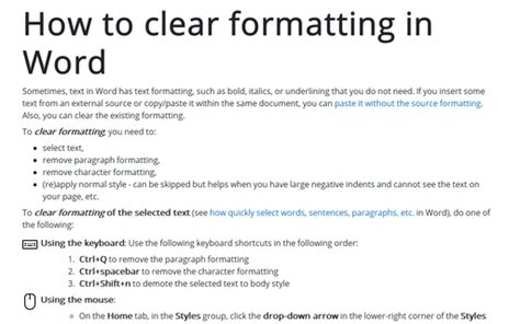 How To Clear Formatting In Word Microsoft Word 365