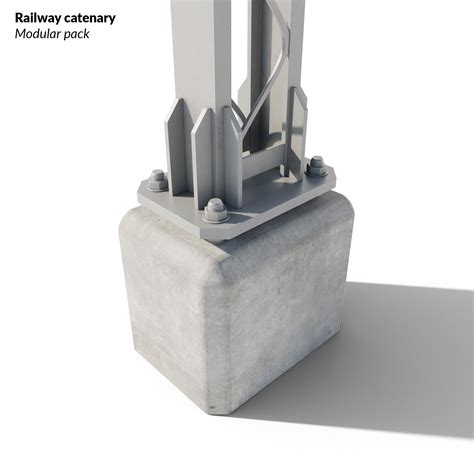 Railway Catenary Modular Pack 3D Model CGTrader