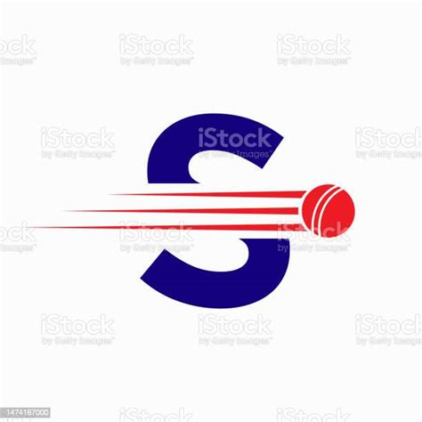 크리켓 클럽 기호에 대한 공 아이콘이 있는 초기 문자 S 크리켓 개념 Championship에 대한 스톡 벡터 아트 및 기타 이미지 Championship 경기 스포츠