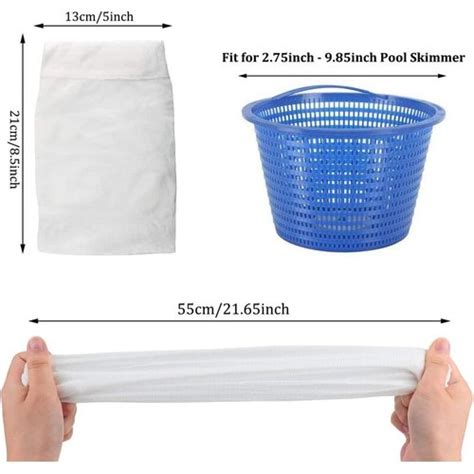 10 Pièces Chaussettes De Skimmer De Piscine Filtres En Tissu De Nylon