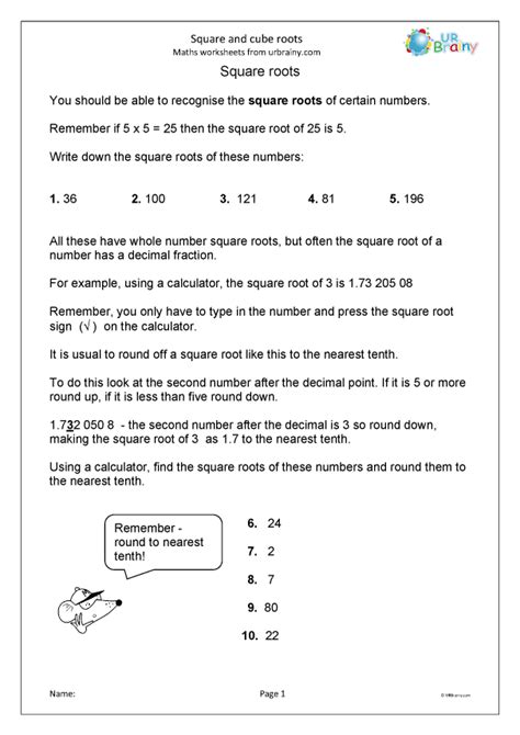 Square And Cube Roots Division By URBrainy Com Worksheets Library