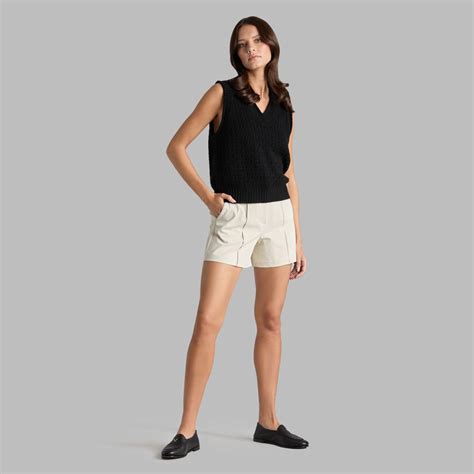 Pointelle Stitch Wool Cashmere V Neck Vest Womens Jackets And Gilets
