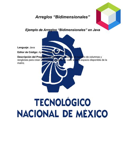 SOLUTION Ejemplo De Arreglos Bidimensionales En Java 01 Studypool