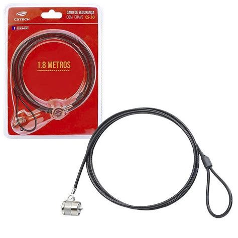 Cabo De Segurança Aço Para Notebook Trava 18m Cs 30 C3tech Mercadão