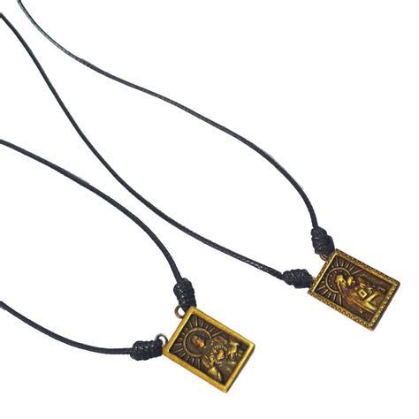 Male Scapular With Cord In 5 Colors Of Pendant Black Silver Vintage