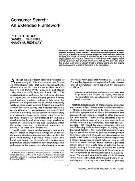 consumer search an extended framework pdf sampling statistics