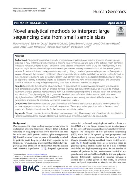 Pdf Novel Analytical Methods To Interpret Large Sequencing Data From