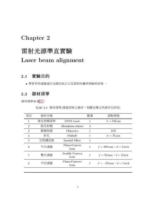 Exp002edit Laser Beam Alignment Pdf