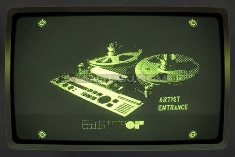 复古CRT老式绿色屏幕像素显示器文本图形图片后期特效PSD样机CRT Machine Phosphor Green Monitor