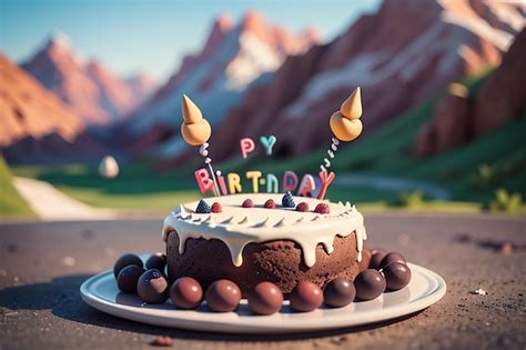 Premium Ai Image Birthday Cake Chocolate Cake Filling Cream Delicious