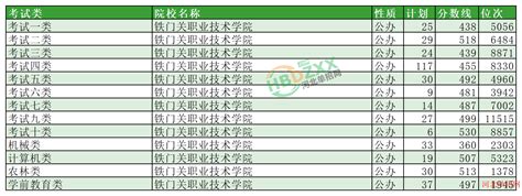 2024年铁门关职业技术学院单招分数线及位次单招分数河北单招网