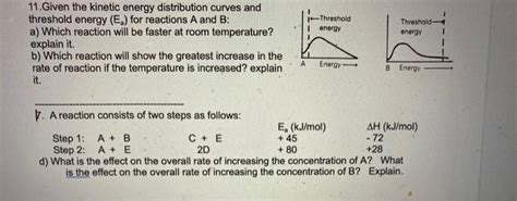 Solved 11given The Kinetic Energy Distribution Curves And