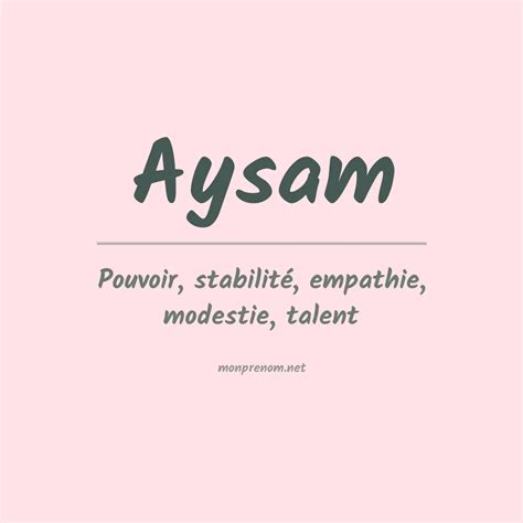 Signification Du Prénom Aysam