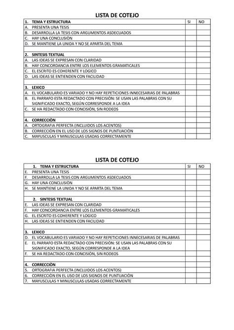 Lista De Cotejo Para Evaluar Un Disfraz Lista De Cote Vrogue Co