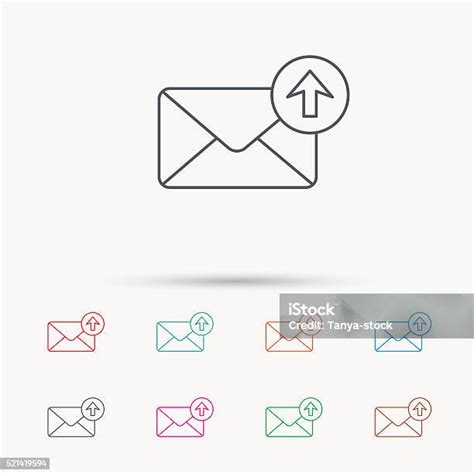 Mail Outbox Icon Email Message Sign Stok Vektör Sanatı And Alış‘nin Daha