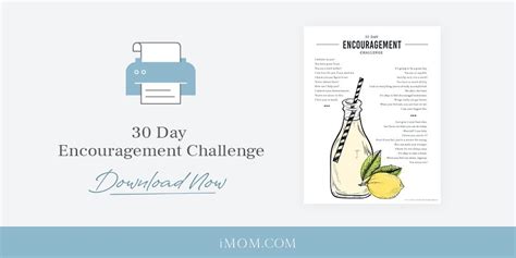 30 Day Encouragement Challenge Imom Ritsonnow