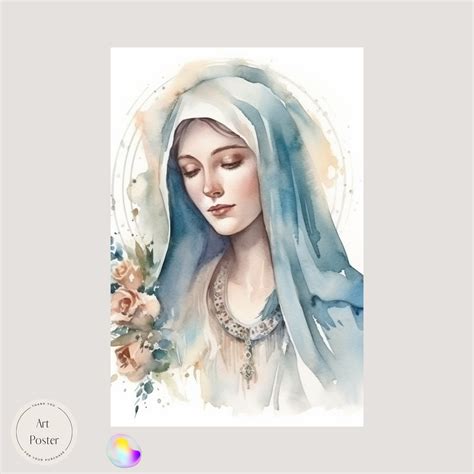 Blessed Virgin Mary Art Print A Stunning Image Of Mary Our Lady Of