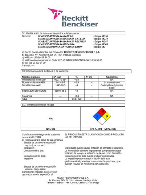 Hds Desengrasante Glassex Pdf