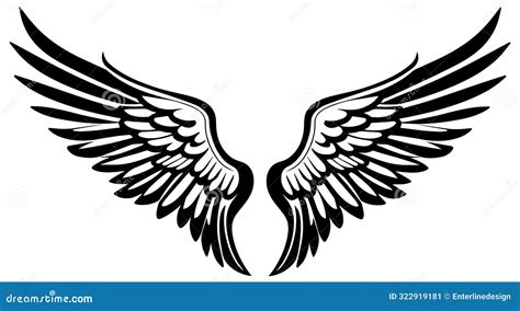 Angel Wings Lineart Illustration Ai Generated Stock Vector
