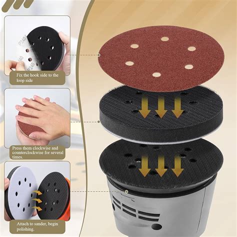 Sander Accessory 5 Inch Orbital Sander Backing Pad 8 Hole Pu Foam Pad