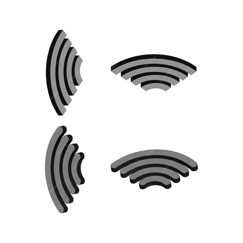 Premium Vector Wave Signal Icon Curved Frequency Shape Wi Fi Symbol Vector Illustration