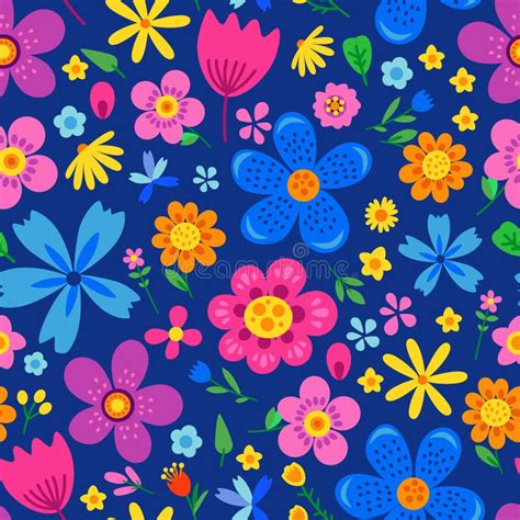 Incrível Padrão Sem Costura Do Vetor Floral Ilustração do Vetor