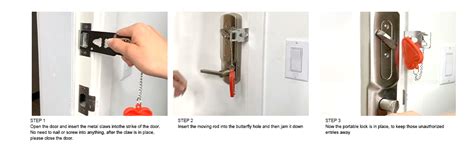 Portable Door Lock And Door Stop Alarm For Home Security