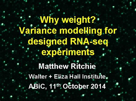 Why Weight Variance Modelling For Designed Rnaseq Experiments