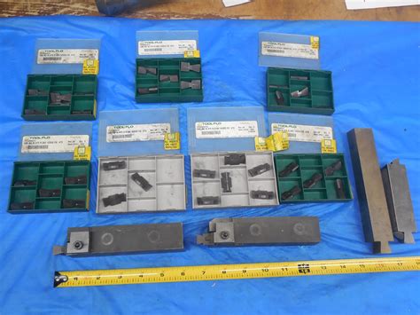 Lot Of New Tool Flo Inserts With Tool Holders And Other Tooling Grooving