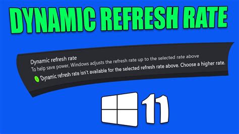 How To Enable Dynamic Refresh Rate On Windows 11 YouTube