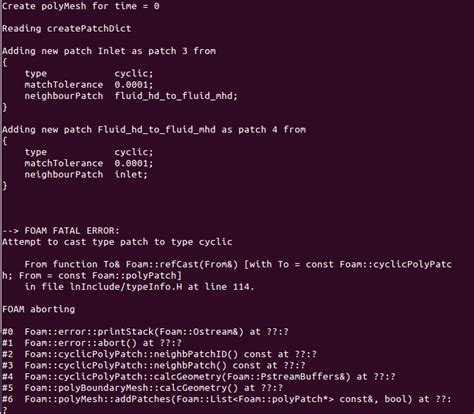 Createpatch创建cyclic边界条件的问题