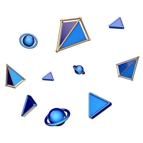 立体金色边蓝色c4d装饰