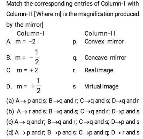 Answered Match The Corresponding Entries Of Column 1 With Column 11