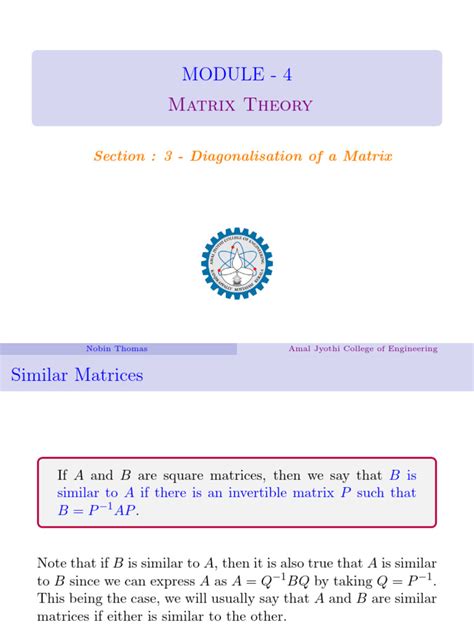 module 4 diagonalisation pdf eigenvalues and eigenvectors matrix