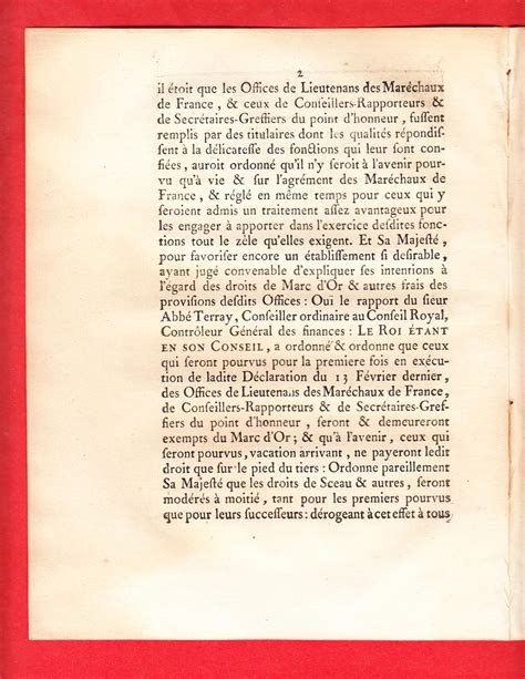 ARREST DU CONSEIL D ÉTAT DU ROI Qui exempte du droit de Marc d Or