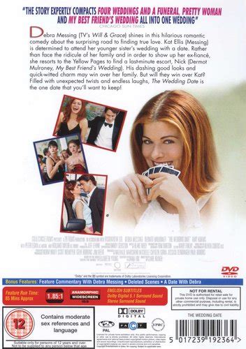 The Wedding Date Dvd Debra Messing Dermot Mulroney Amy Adams Jack