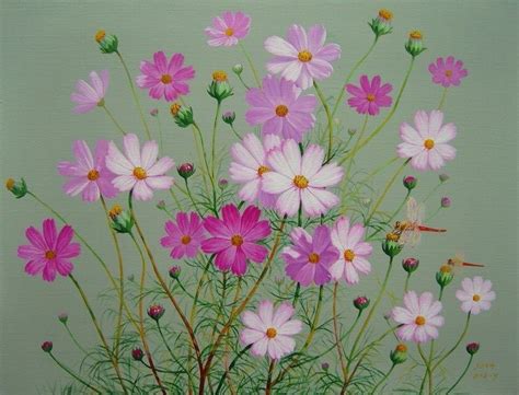 윤종대 화백 코스모스 작품