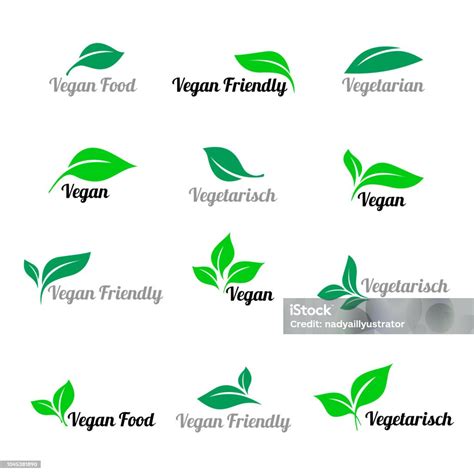 綠色抽象葉圖示自然設置白色背景生態和生物標誌的元素素食主義者的偶像向量圖形及更多素食圖片 素食 圖示 純素食品 Istock