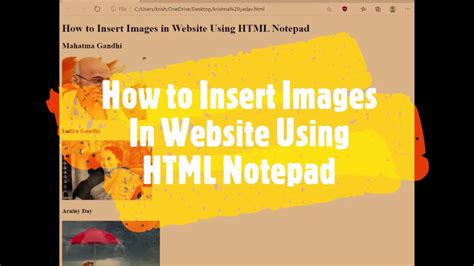 How To Insert Images In Website Using Html Notepad Youtube