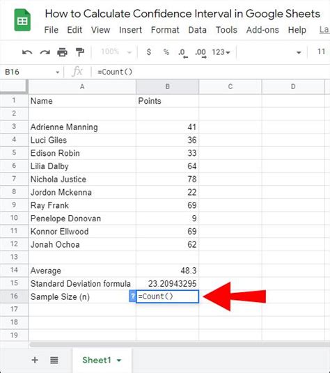 How To Calculate Confidence Interval In Google Sheets