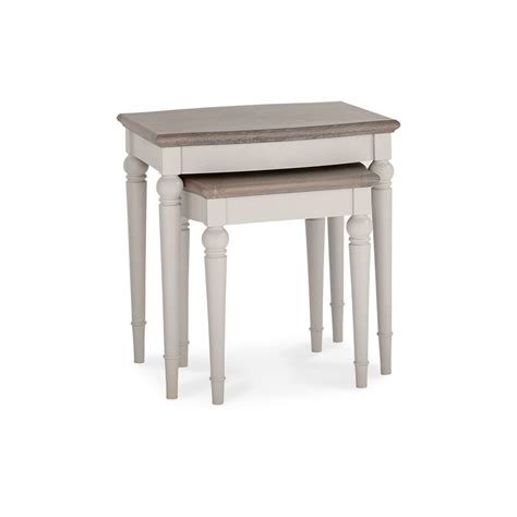 Miller Grey Washed Oak Soft Grey Nest Of Lamp Tables Home Origins