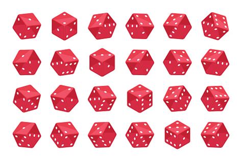 빨간 주사위 큐브 아이소메트릭 카지노 도박 조각 주사위 놀이 보드 게임 및 포커 주사위 3d 벡터 일러스트 레이 션 세트 3차원 형태에 대한 스톡 벡터 아트 및 기타 이미지