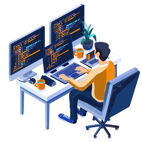 Computer Programmers Clip Art Programmer With Code Cat On Book And