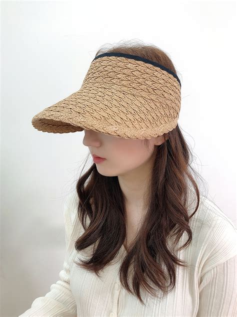 무브닝 라탄 라피아 여성 돌돌이 썬캡 햇빛 자외선 차단 밀집 돌돌이 모자