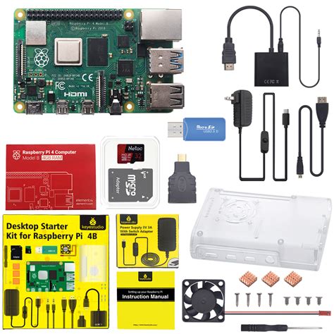Raspberry Pi 4b Kit Complete Device Starter Kit With Us Plug Power Supply With Raspberry Pi 4gb