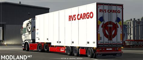 RVS Cargo V8 RJL S Scania R 6 Series And Ekeri Trailer Skinpack ETS 2