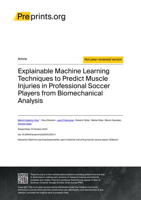 Pdf Explainable Machine Learning Techniques To Predict Muscle