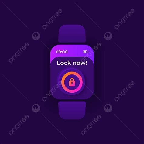 Iot Smartwatch Interface For Home Security App Notification System Theme Vector Notification
