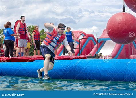Wipeout 5k Run Obstacles Course Wrecking Balls Editorial Photography